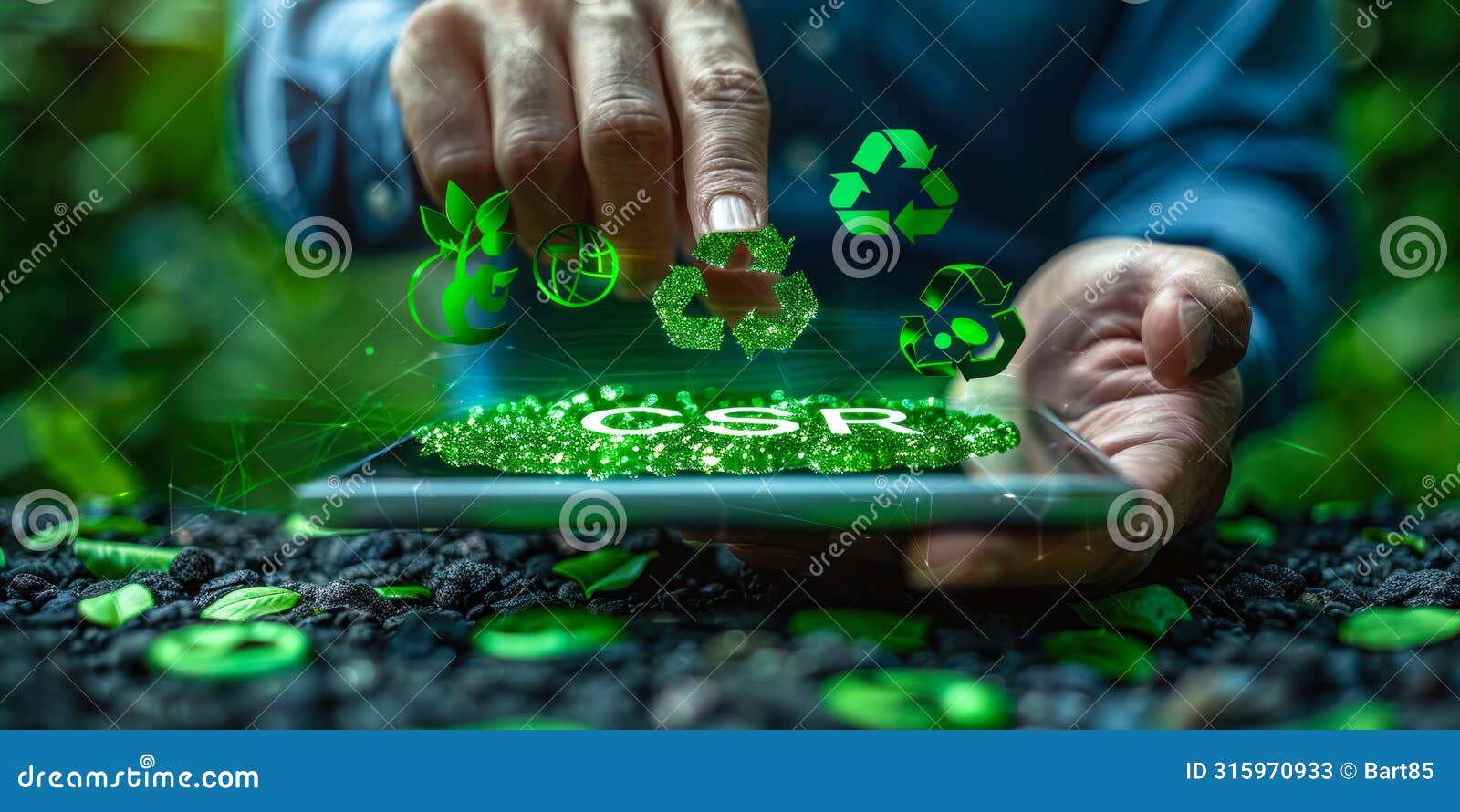 Business Professional Accessing Corporate Social Responsibility CSR ...