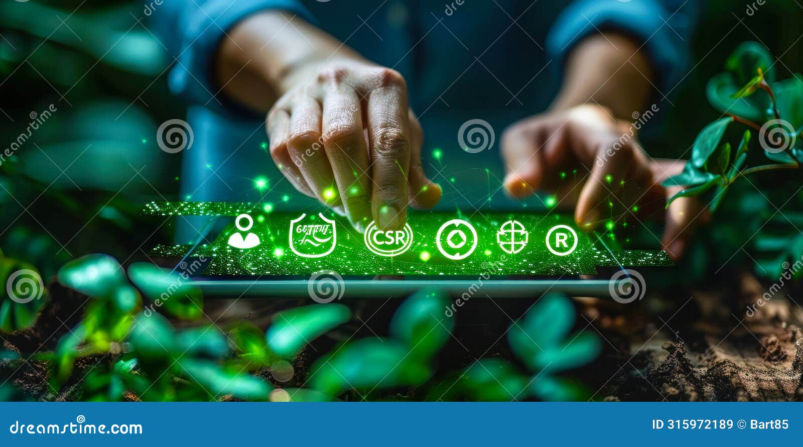 Business Professional Accessing Corporate Social Responsibility CSR ...