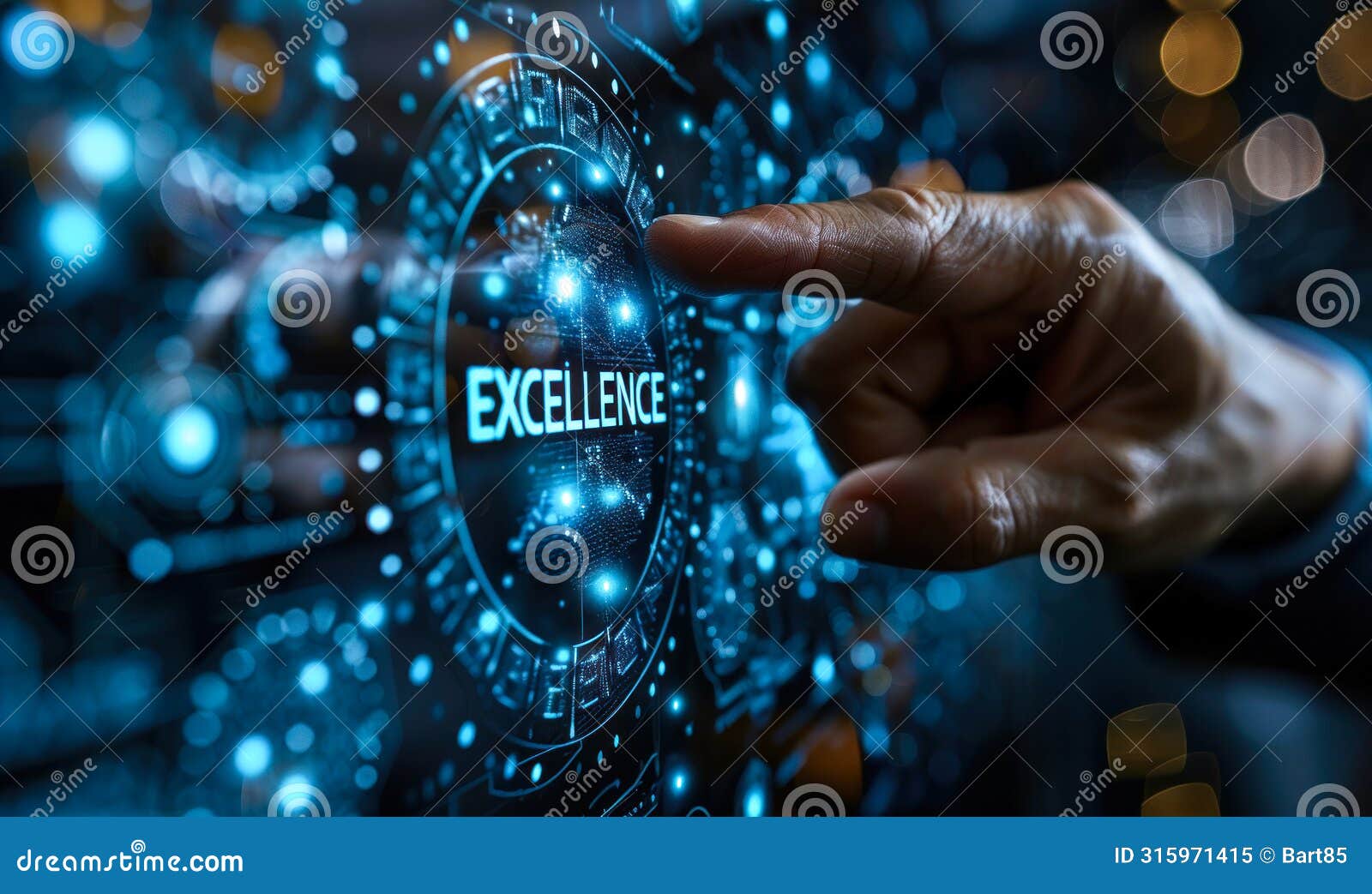 Business Professional Engages with Virtual Excellence Framework ...