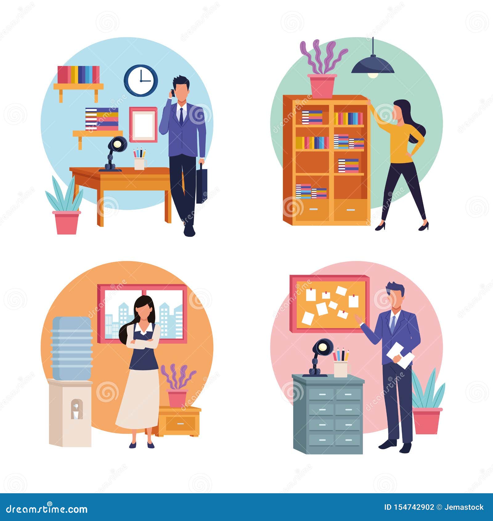 Business Professional Executive Work Cartoon Stock Vector ...