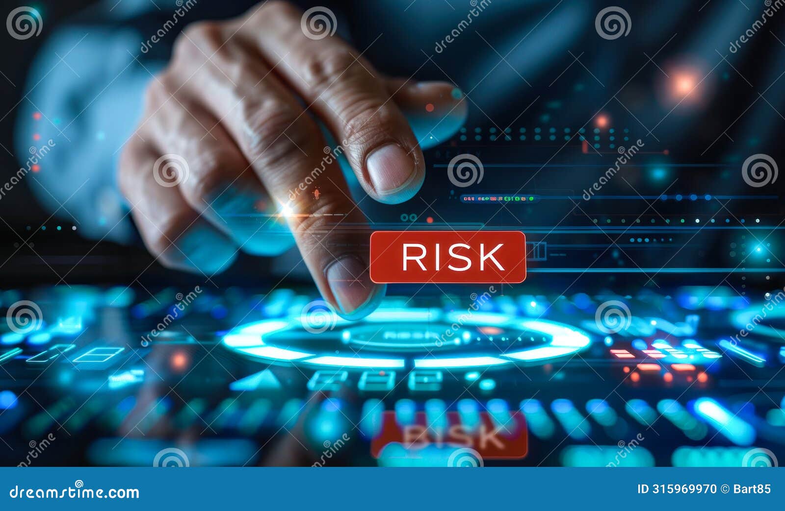 Business Professional Interacting with a Digital Risk Assessment Tool ...