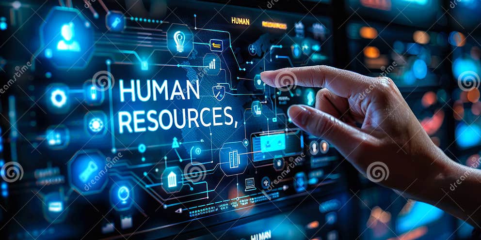 Business Professional Interacting with Futuristic Interface Displaying ... Business Professional Interacting with Futuristic Interface Displaying ...
