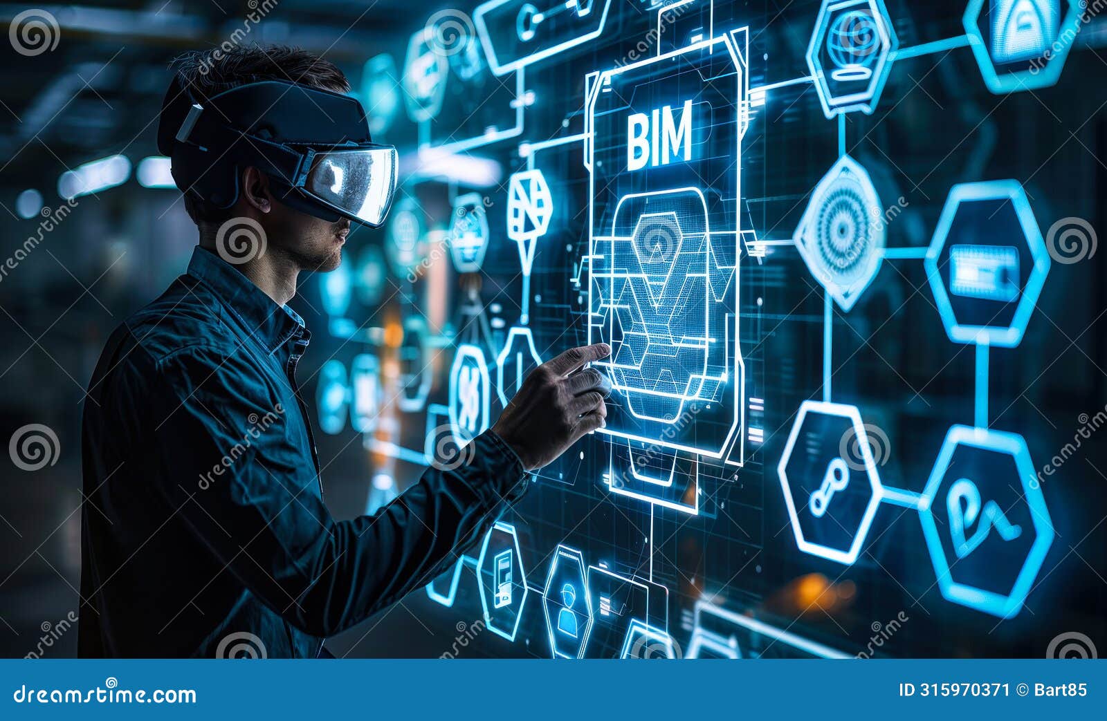 Business Professional Operating a Building Information Modeling BIM ...