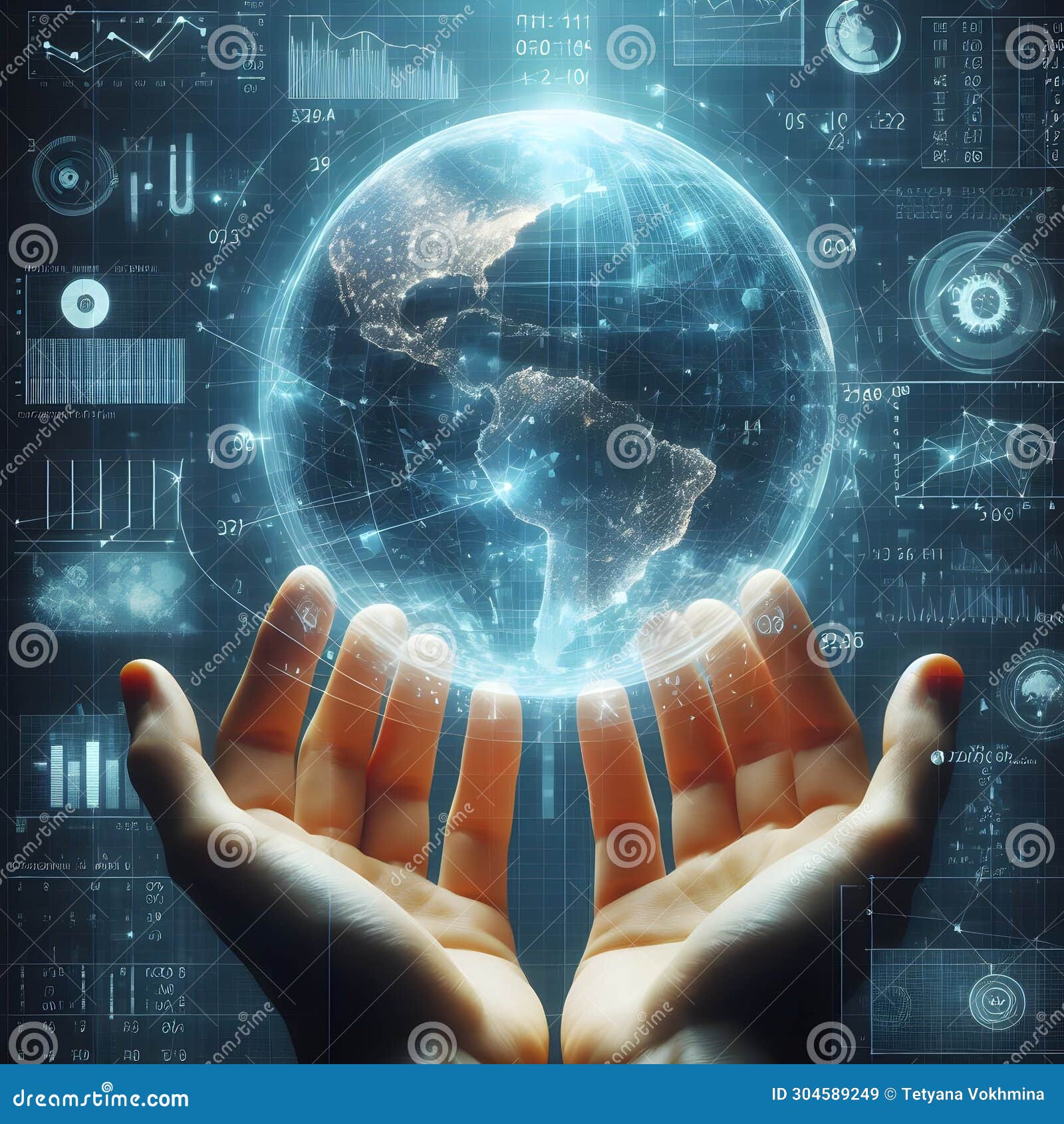 Business Professional Interacting with Advanced Futuristic Interface in ...