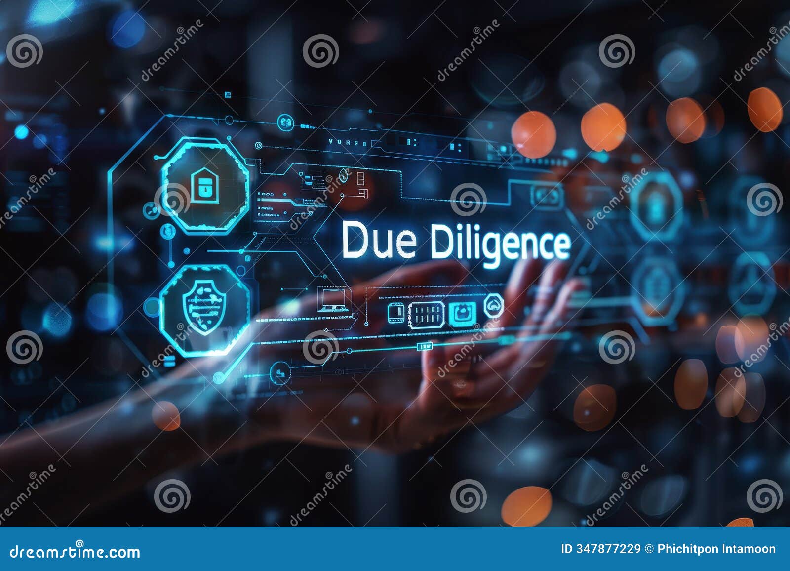 Business Professional Utilizing Advanced Digital Interface To Conduct ...