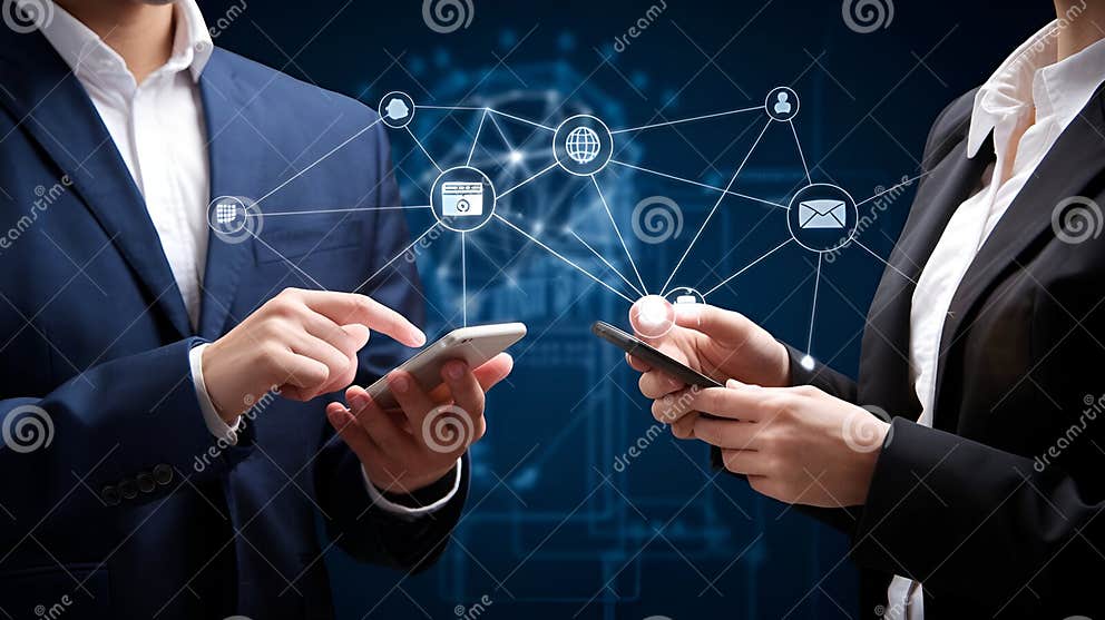 Business Professionals Using Mobile Devices for Cloud-Based ...