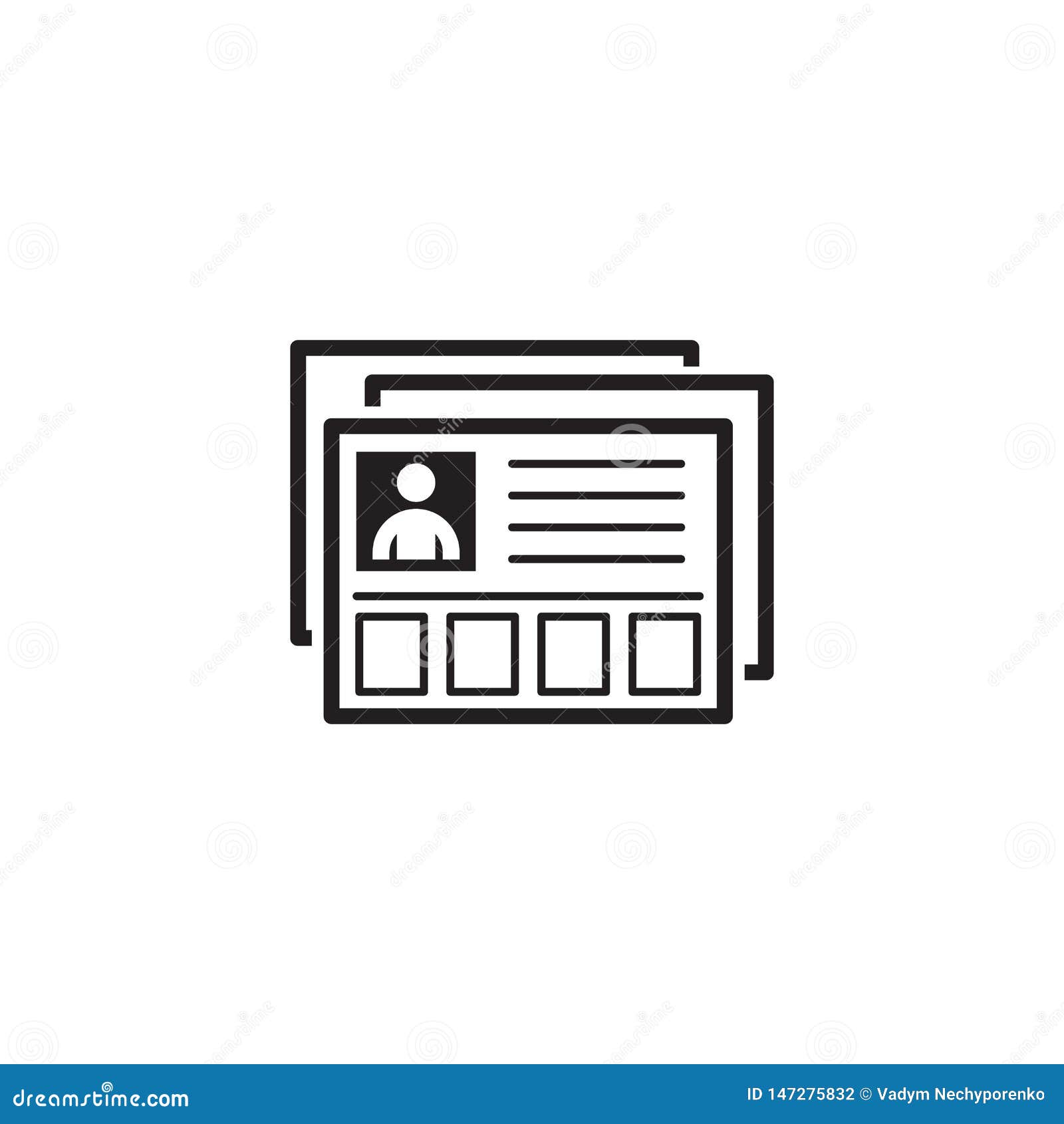 Business Profile Icon. Flat Design Stock Illustration - Illustration of ...