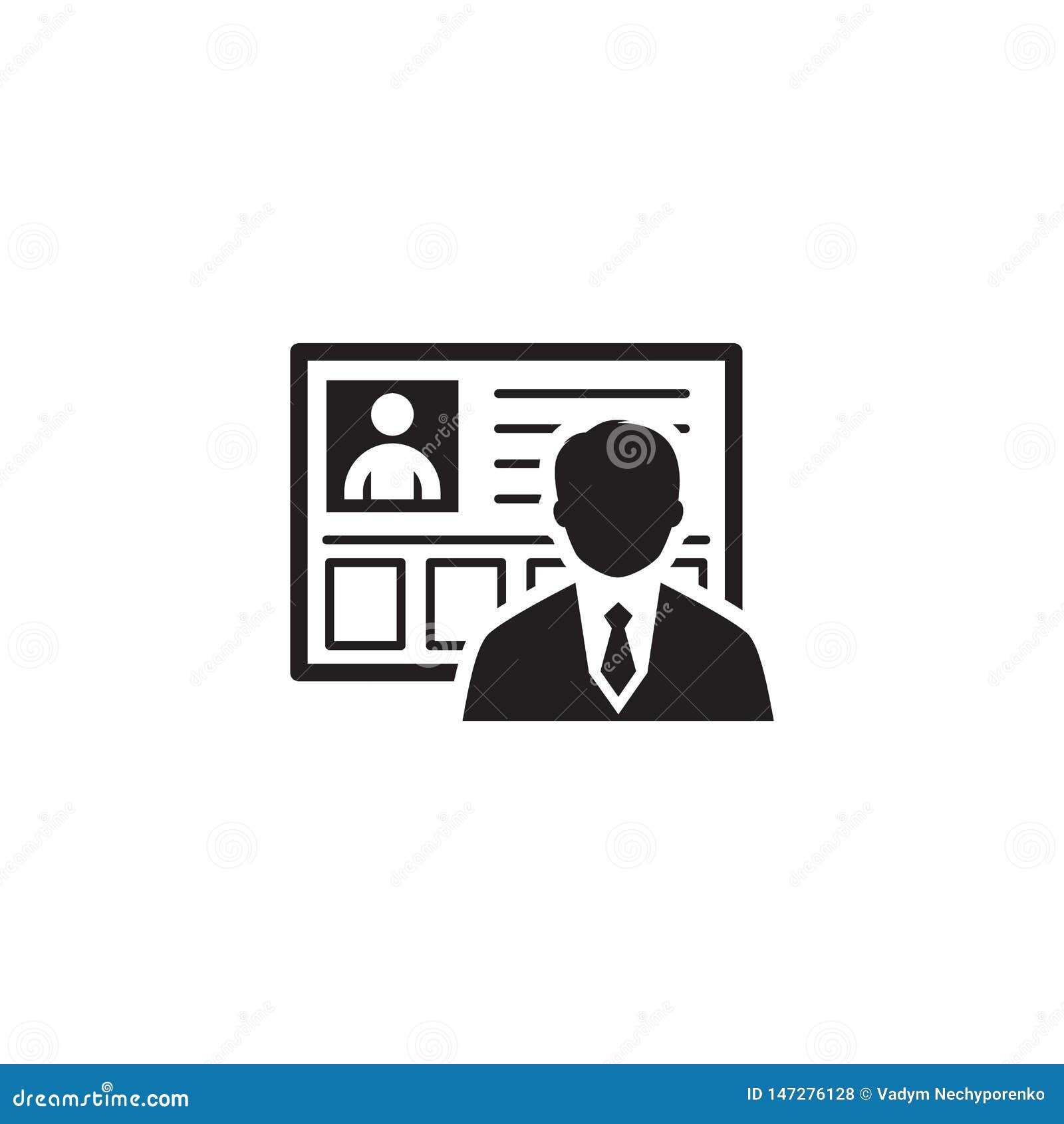 Business Profile Icon. Flat Design Stock Illustration - Illustration of ...