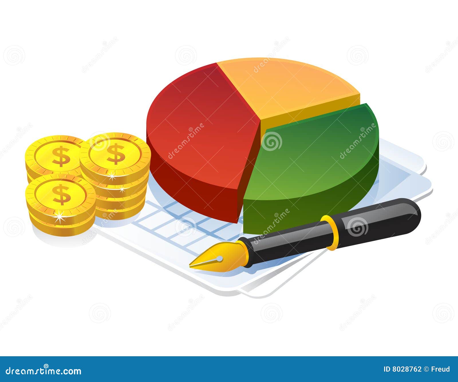 Business profit pie graph stock vector. Illustration of goal - 8028762