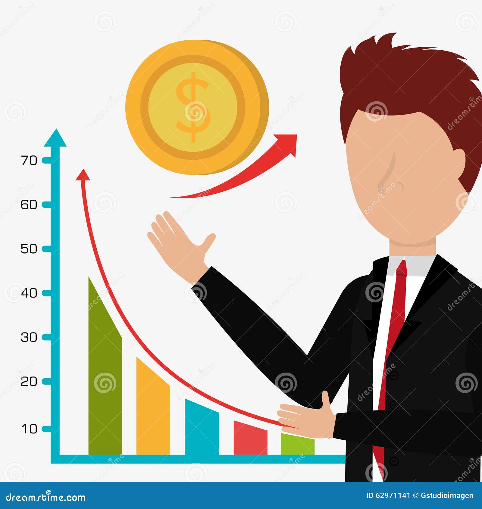 Business profits growth up stock vector. Illustration of cash - 62971141