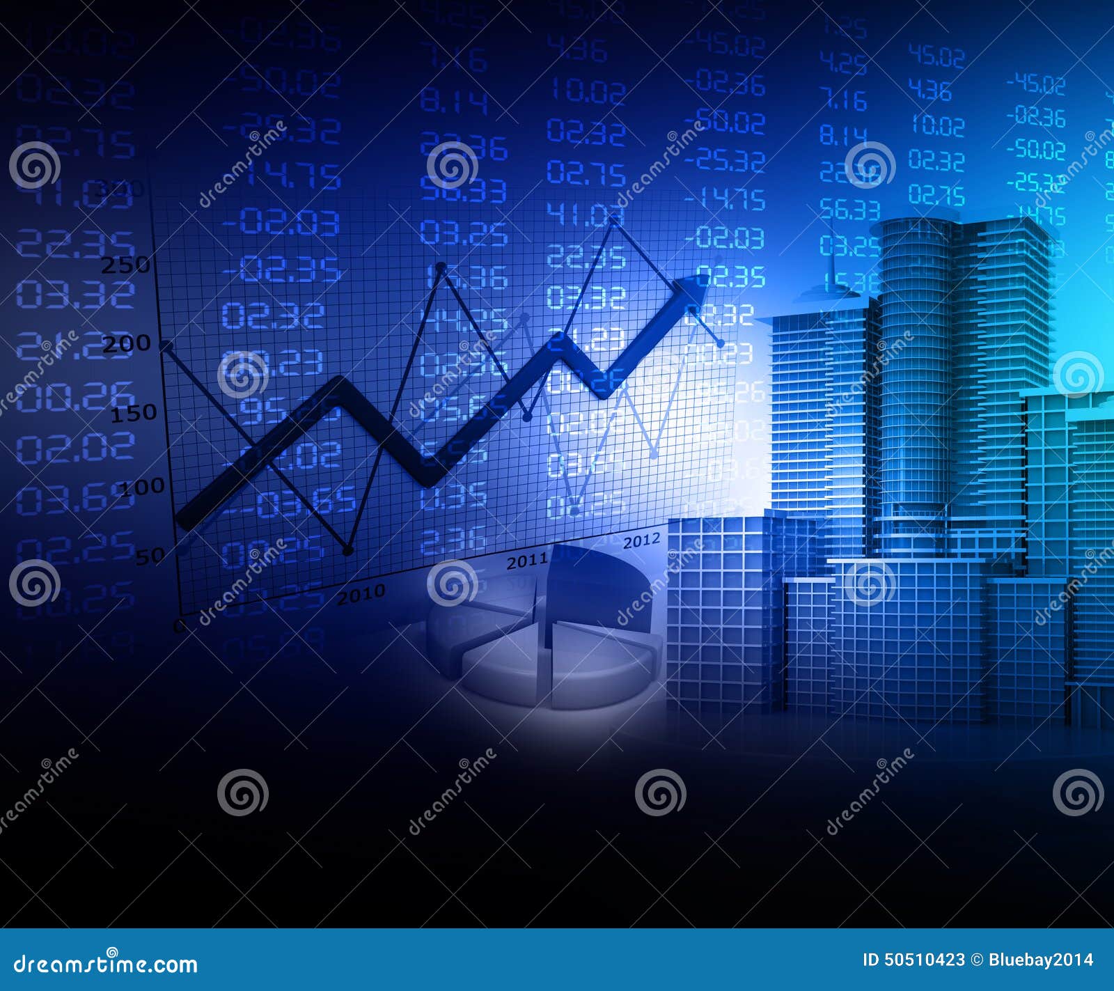Business Progress of Skyline Citys Stock Illustration - Illustration of ...