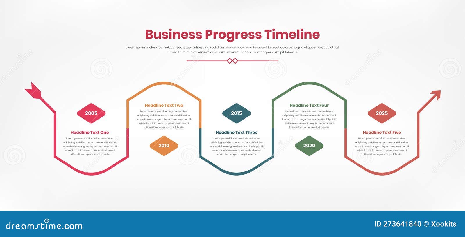 Business Progress Timeline Infographic Template for Text Based ...