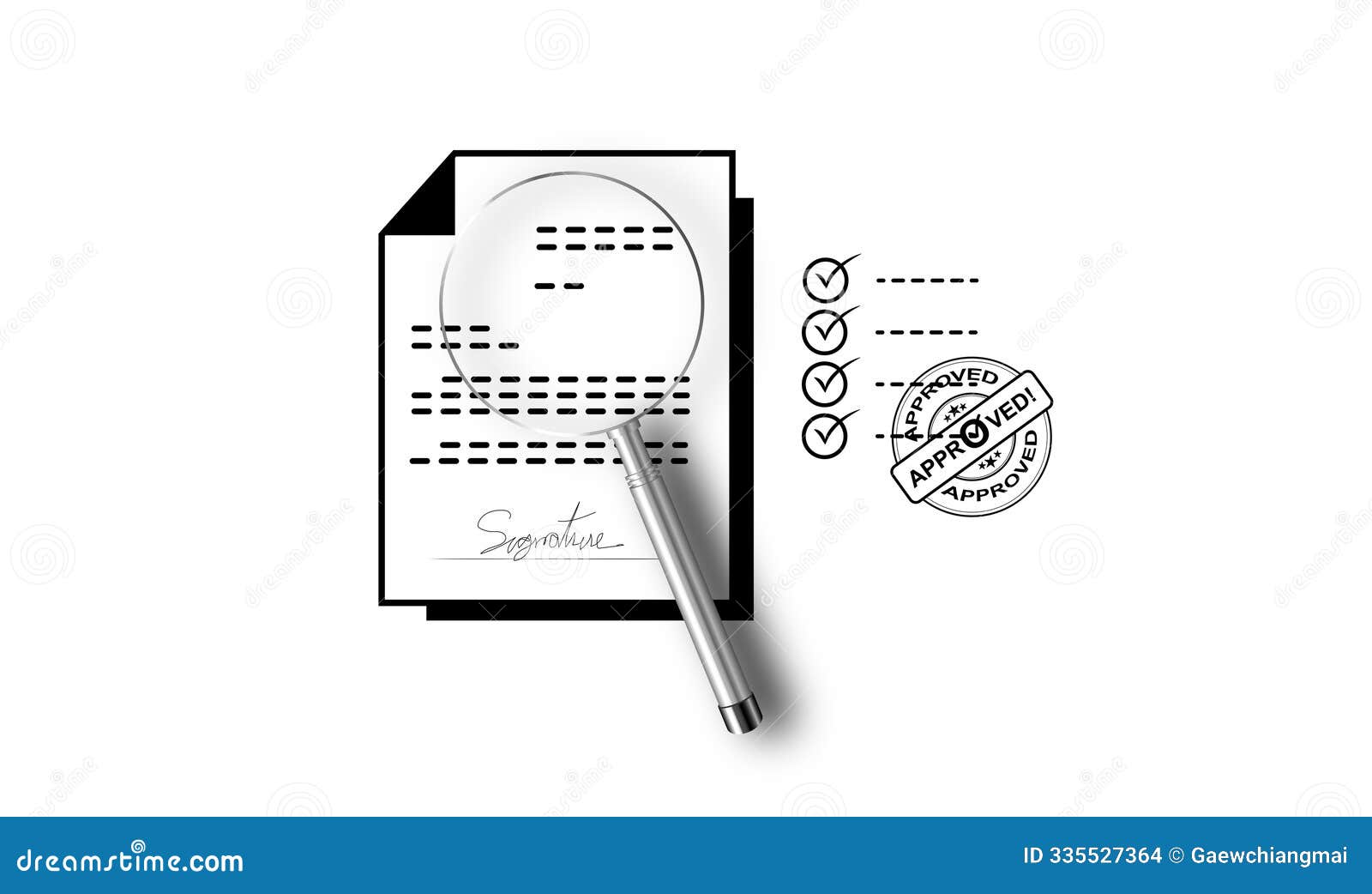 Business Project Approval Concept. Hand with a Magnifying Glass Check ...