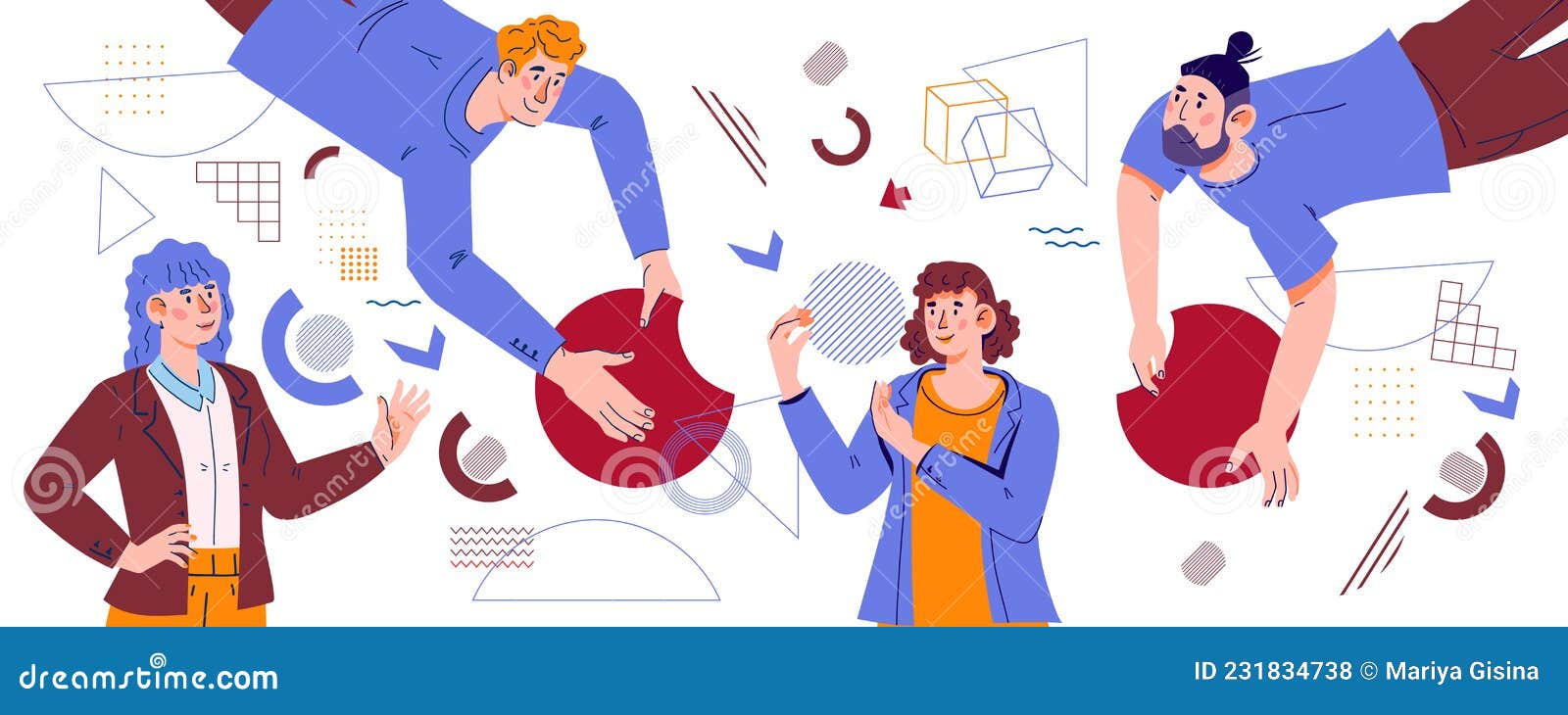 Business Project Cooperation or Workflow Process Concept, Vector. Stock ...