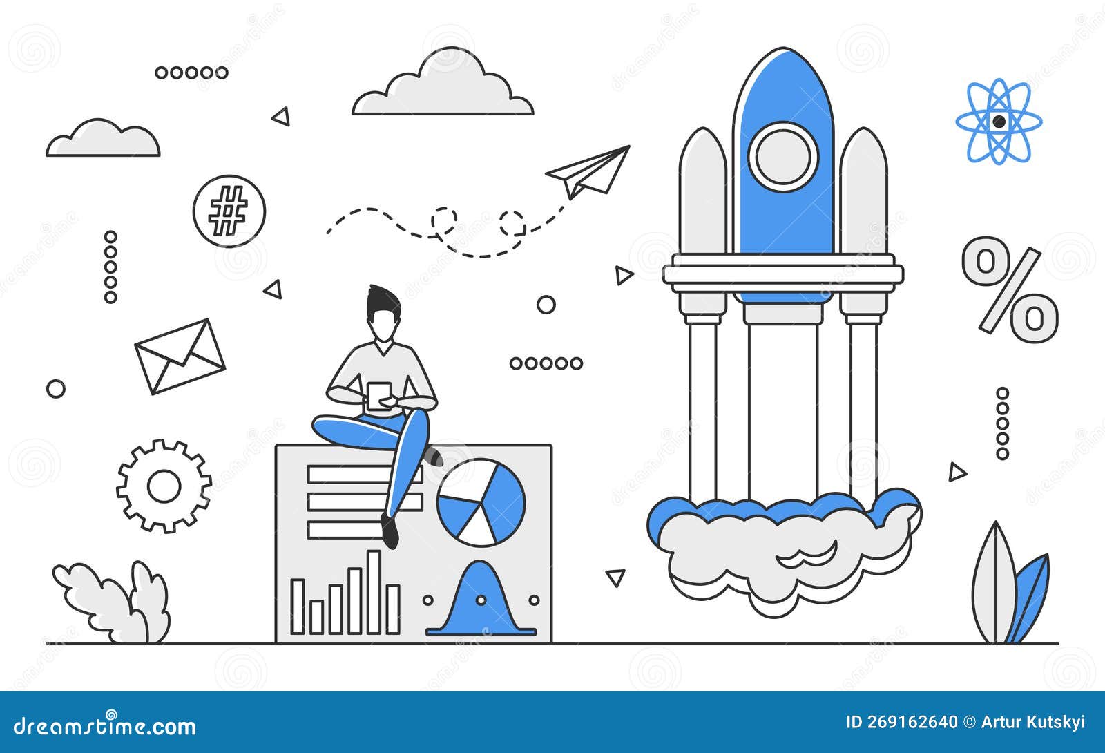 Business project launching stock vector. Illustration of report - 269162640
