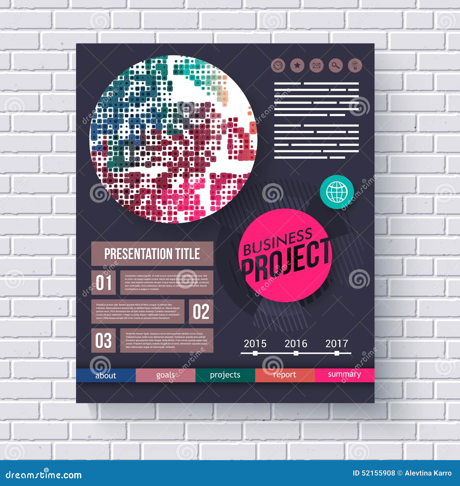 Business Project Report Presentation Layout Stock Vector - Illustration ...