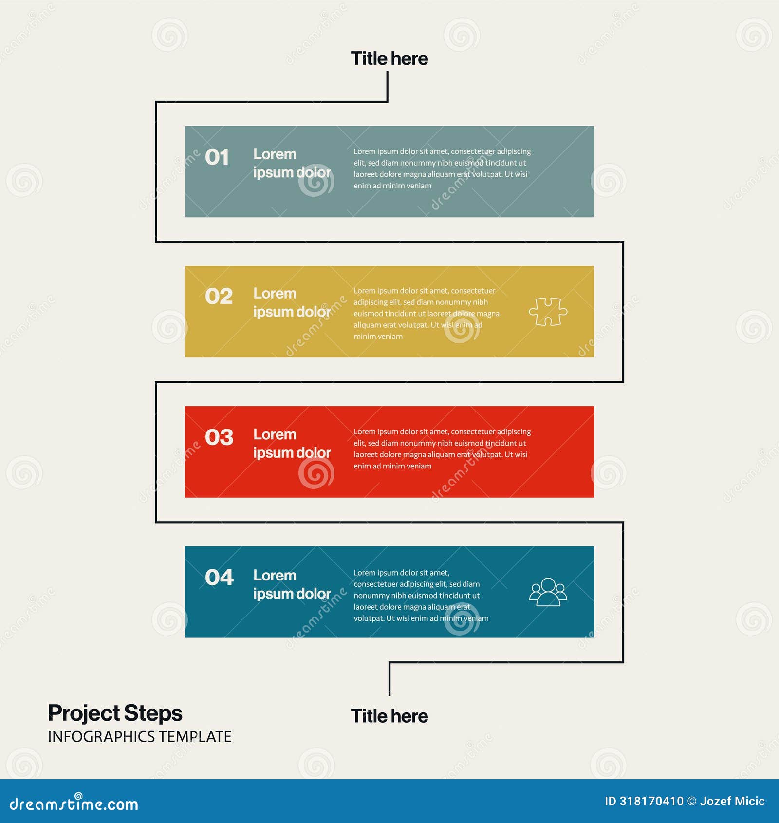 Business Project Steps Infographics Vector Template. Colorful Elements ...