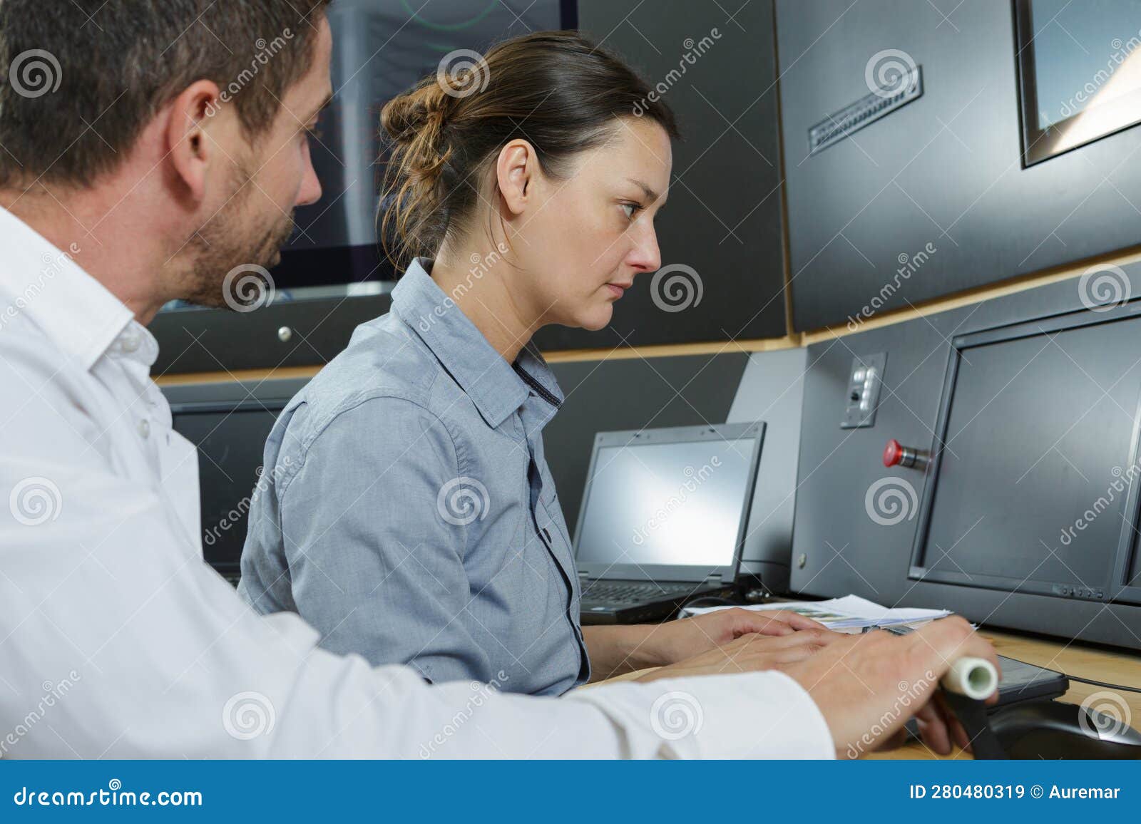 Business Project Team with Computers Stock Image - Image of interaction ...