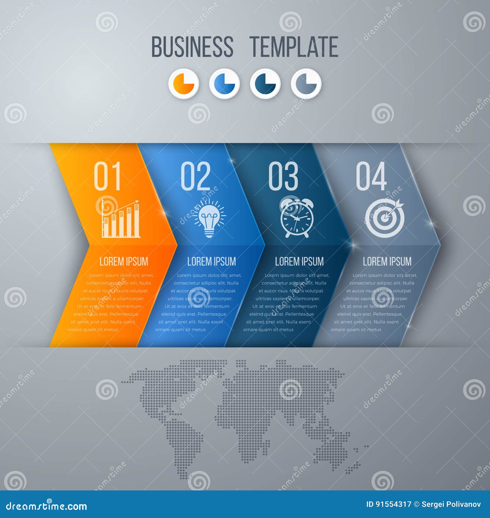 Business Project Template with Arrows Stock Vector - Illustration of ...