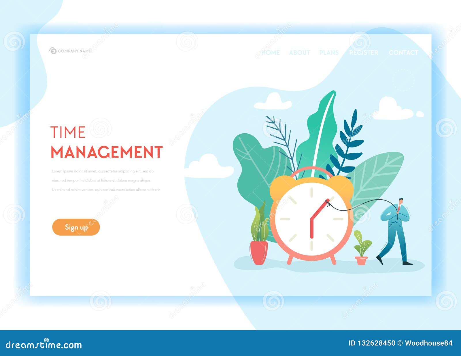Business Project Time Management and Process Optimization Landing Page ...