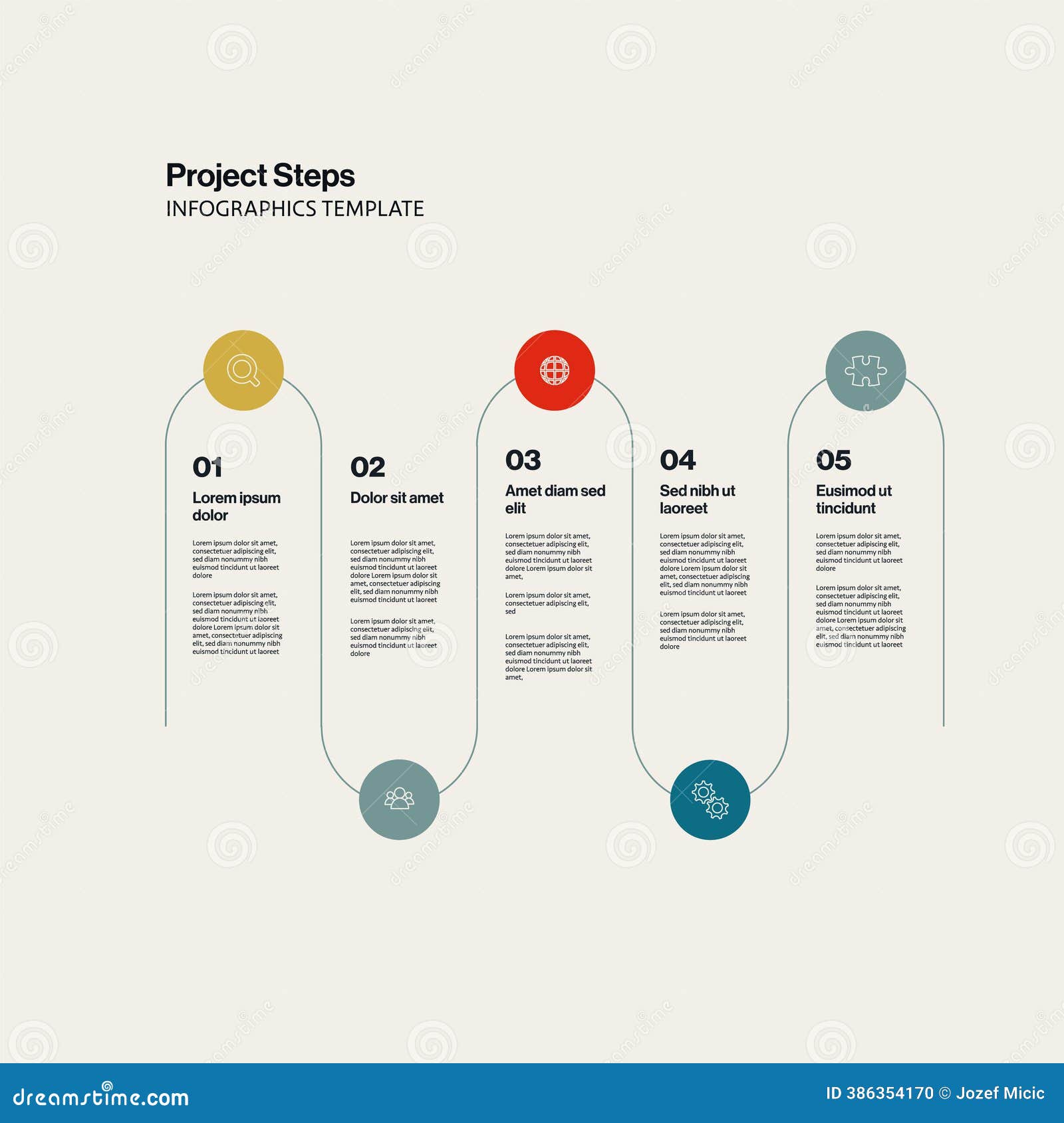 Project Timeline Gantt Graph Template With Overlay Blocks Vector ...