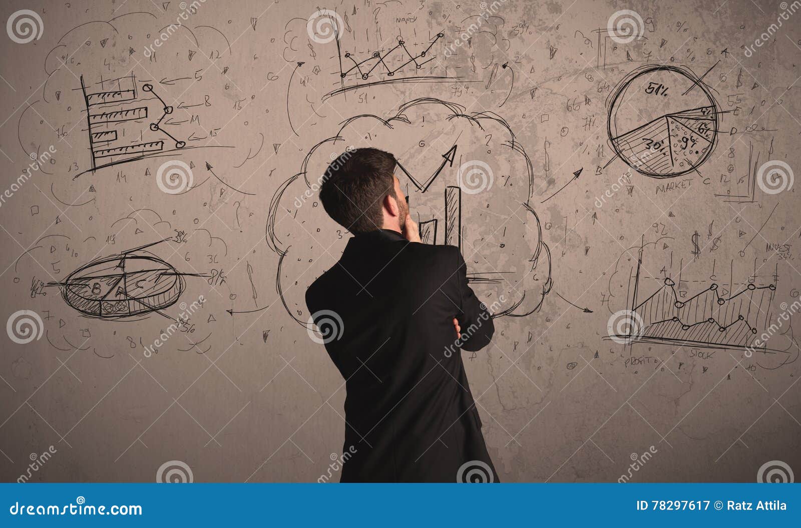 Business project on a wall stock image. Image of chart - 78297617