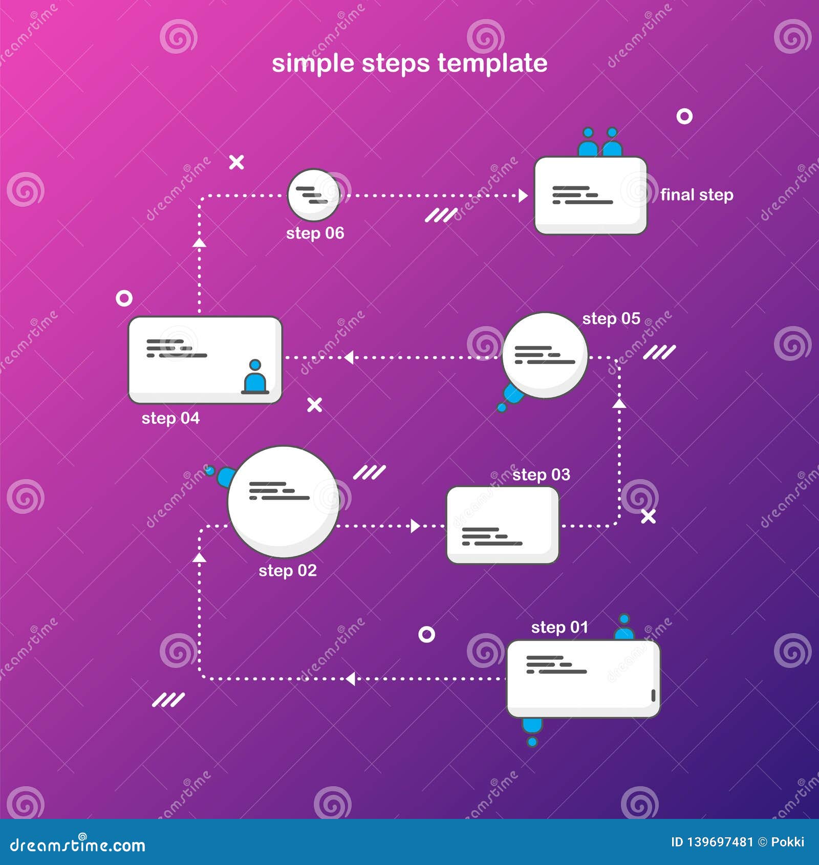 Business Promotion Ledder or Project Phase Illustration Template with ...