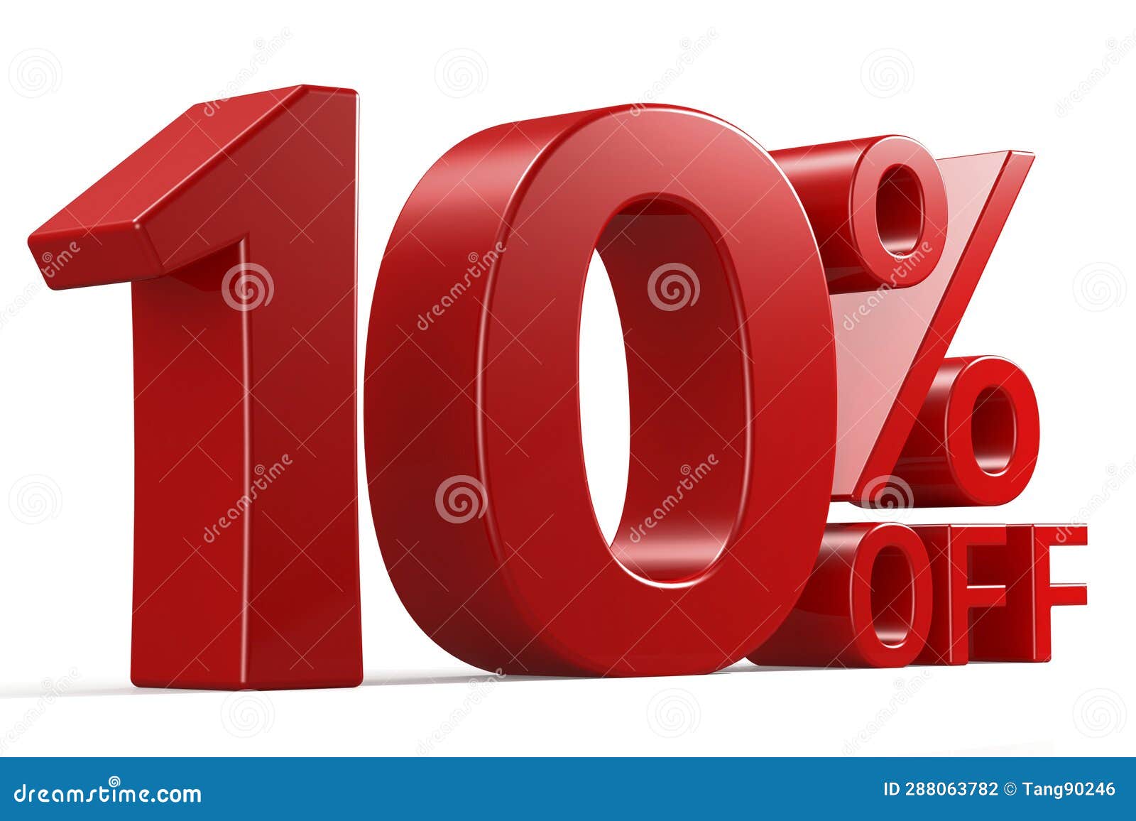 Business Promotional Concept With 10 Percent Off Word Isolated Stock