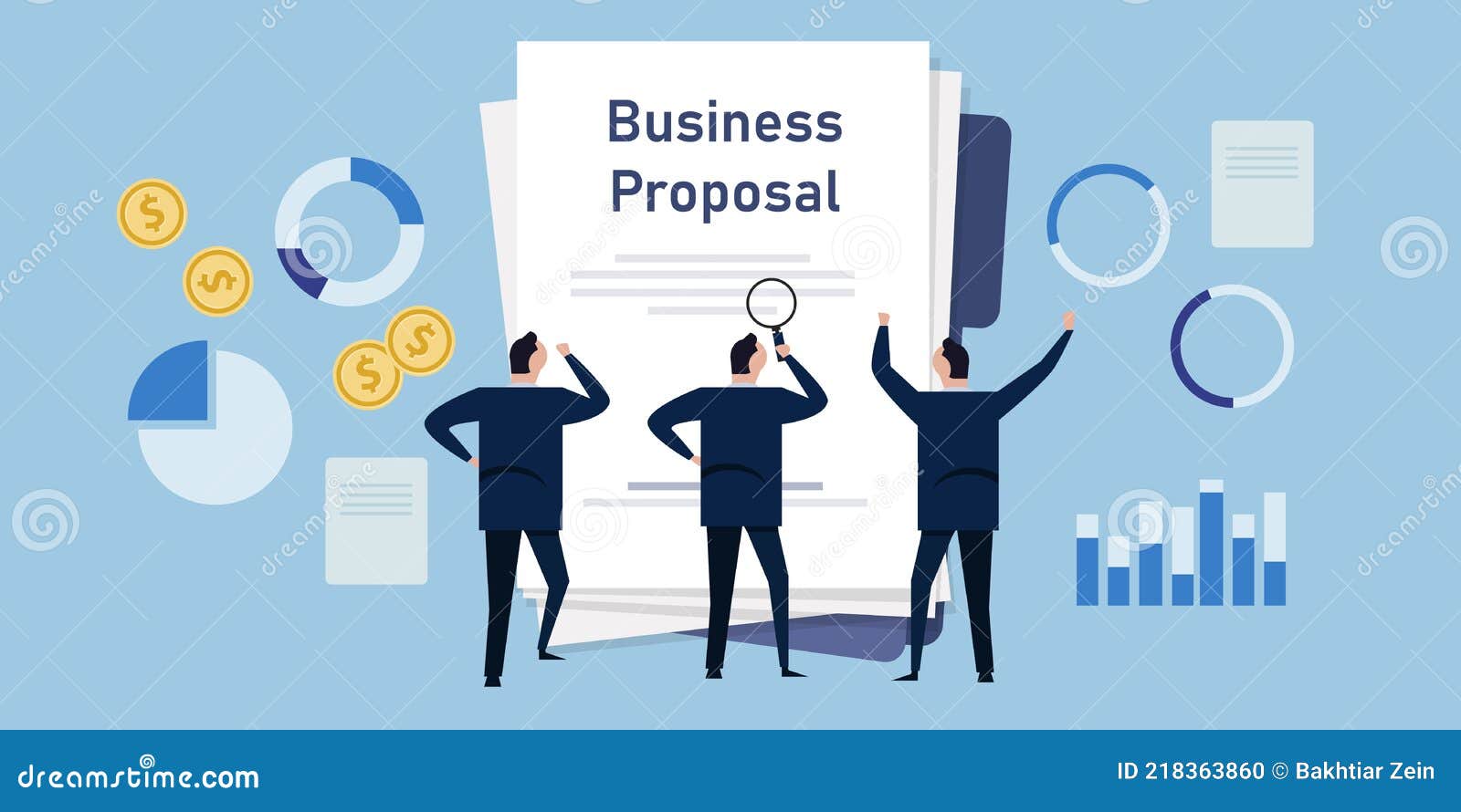 Business Proposal Team Propose Company Plan Analyze Professional ...