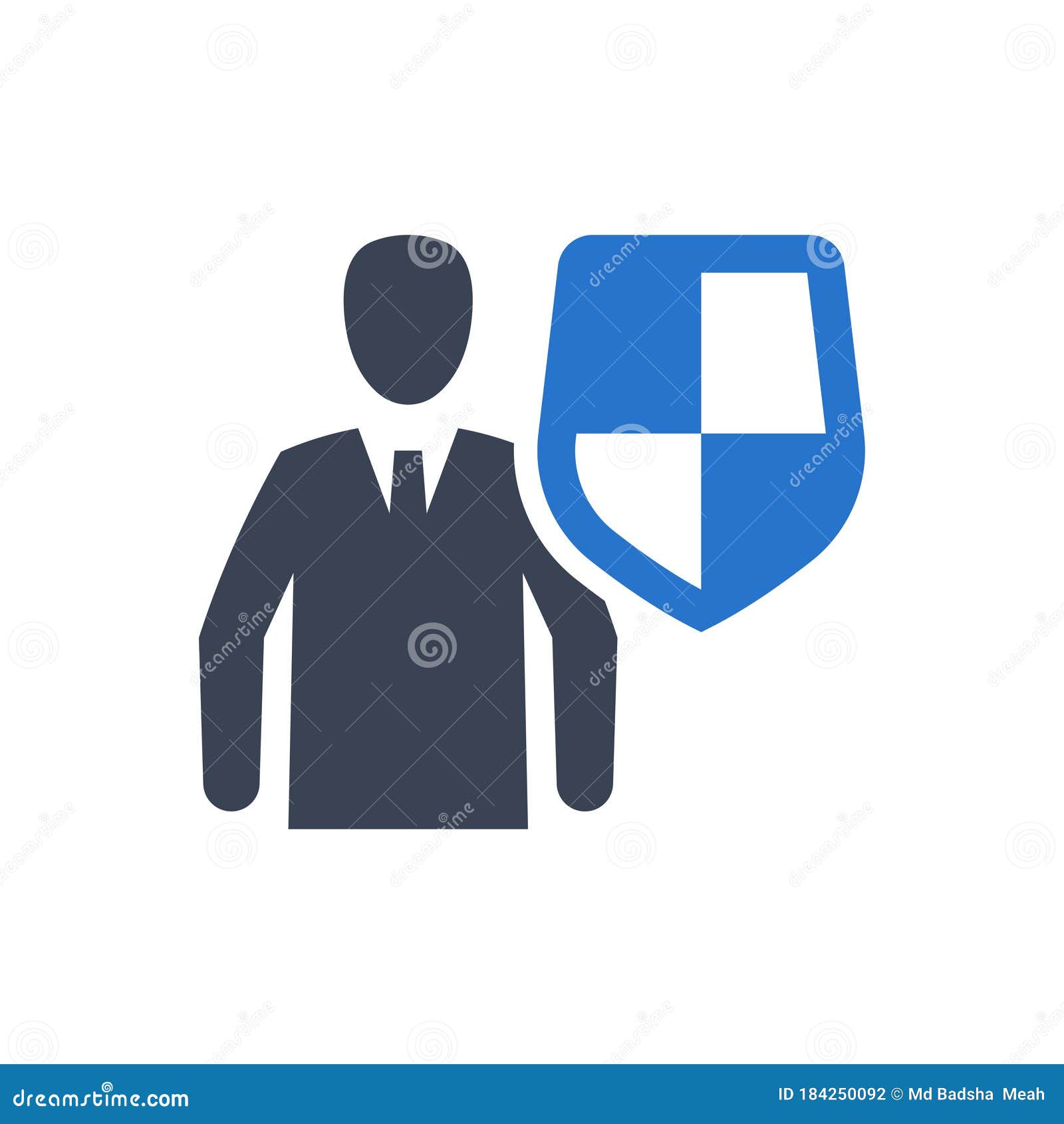 Business protection icon stock vector. Illustration of shield - 184250092
