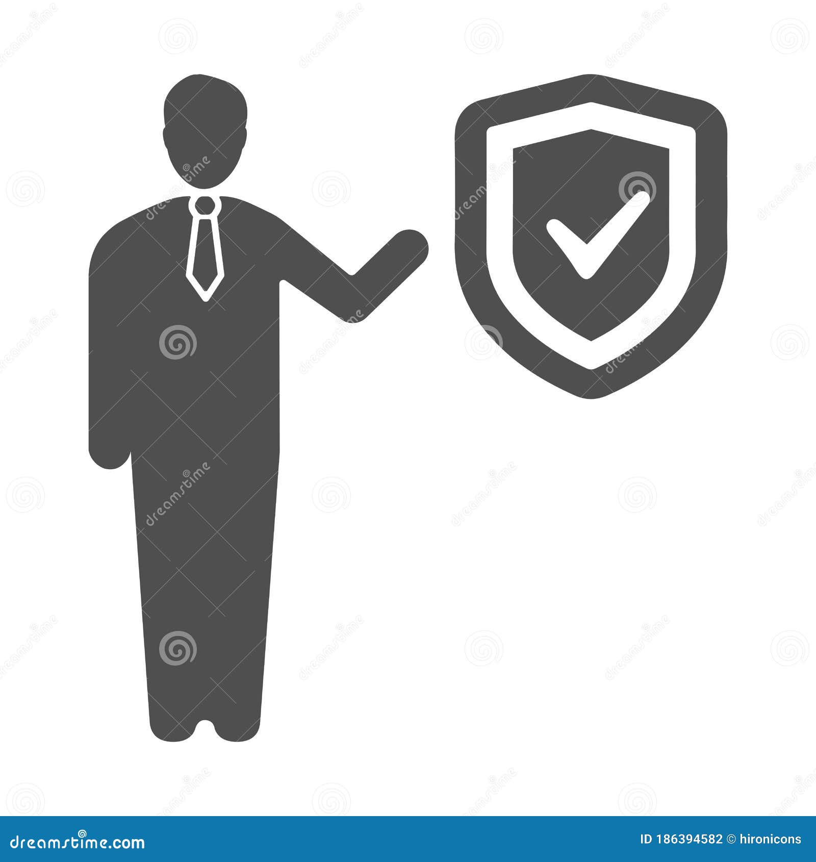 Business Protection Shield Gray Icon Stock Vector - Illustration of ...