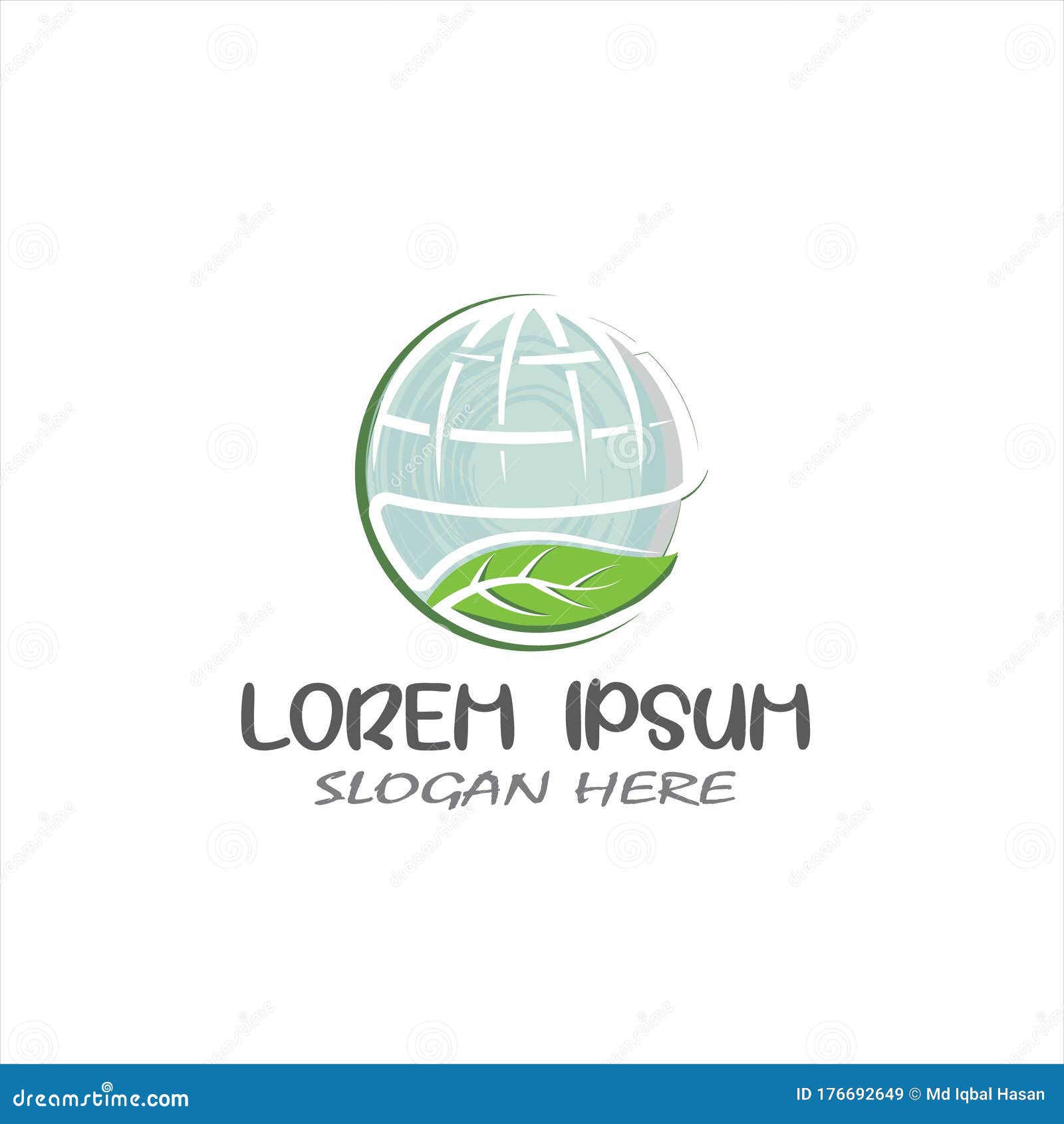 Green World Logo Design Template Vector Eps Stock Vector - Illustration ...