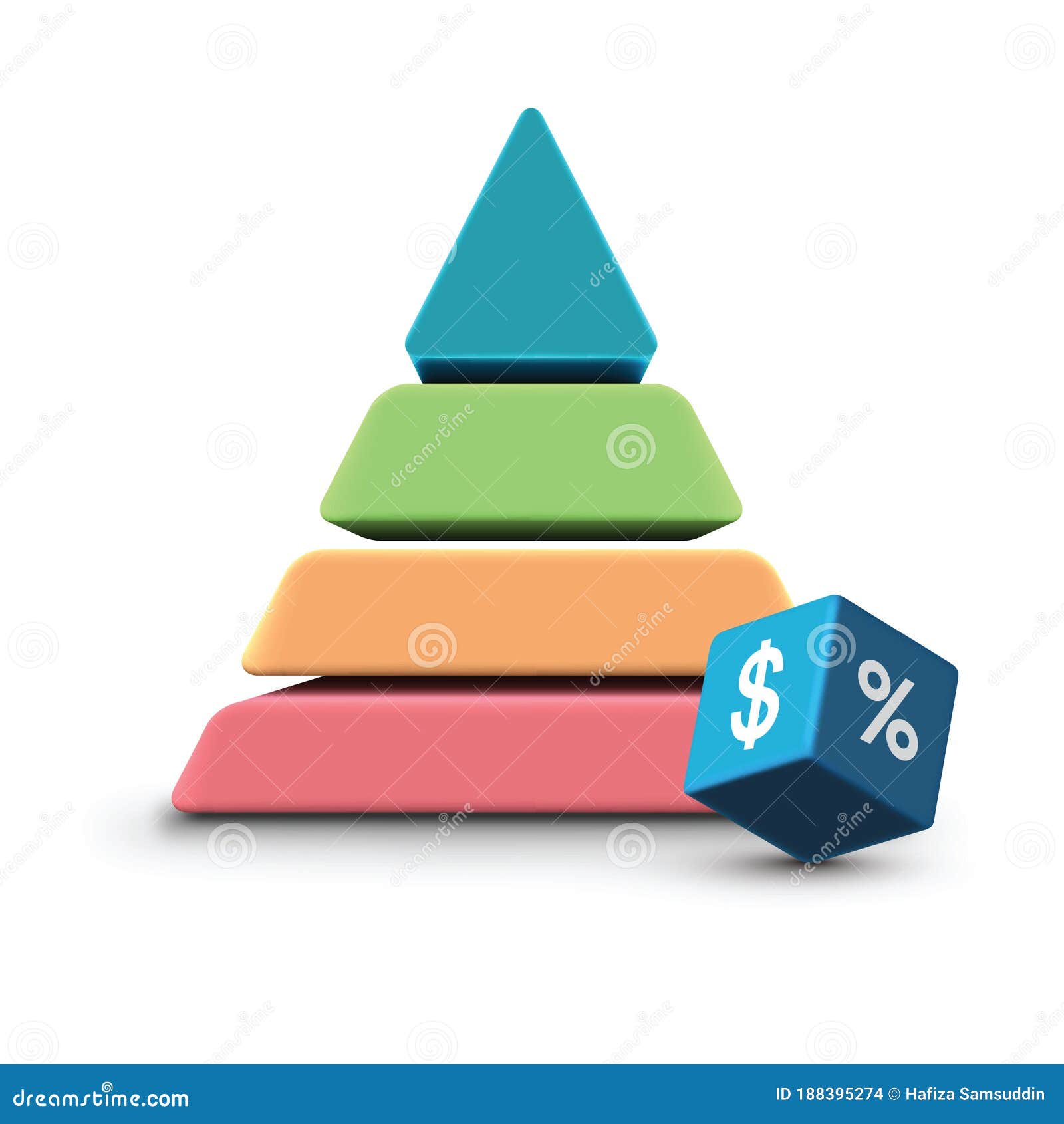 Business Pyramid Chart. Vector Illustration Decorative Design Stock ...