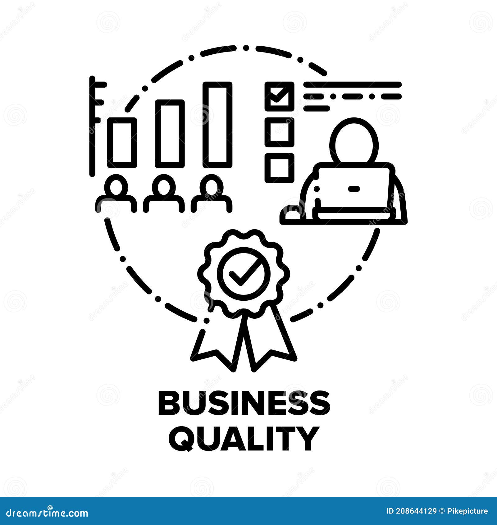 Business Quality Vector Concept Black Illustrations Stock Vector ...