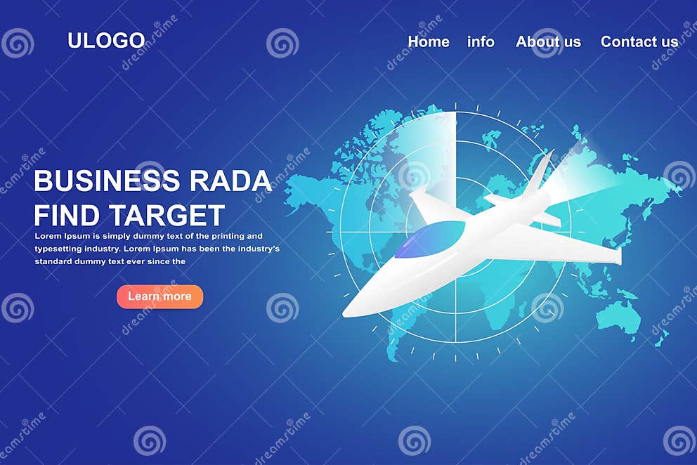 Isometric Jet or Aircraft with Radar and World Map. Business and ...