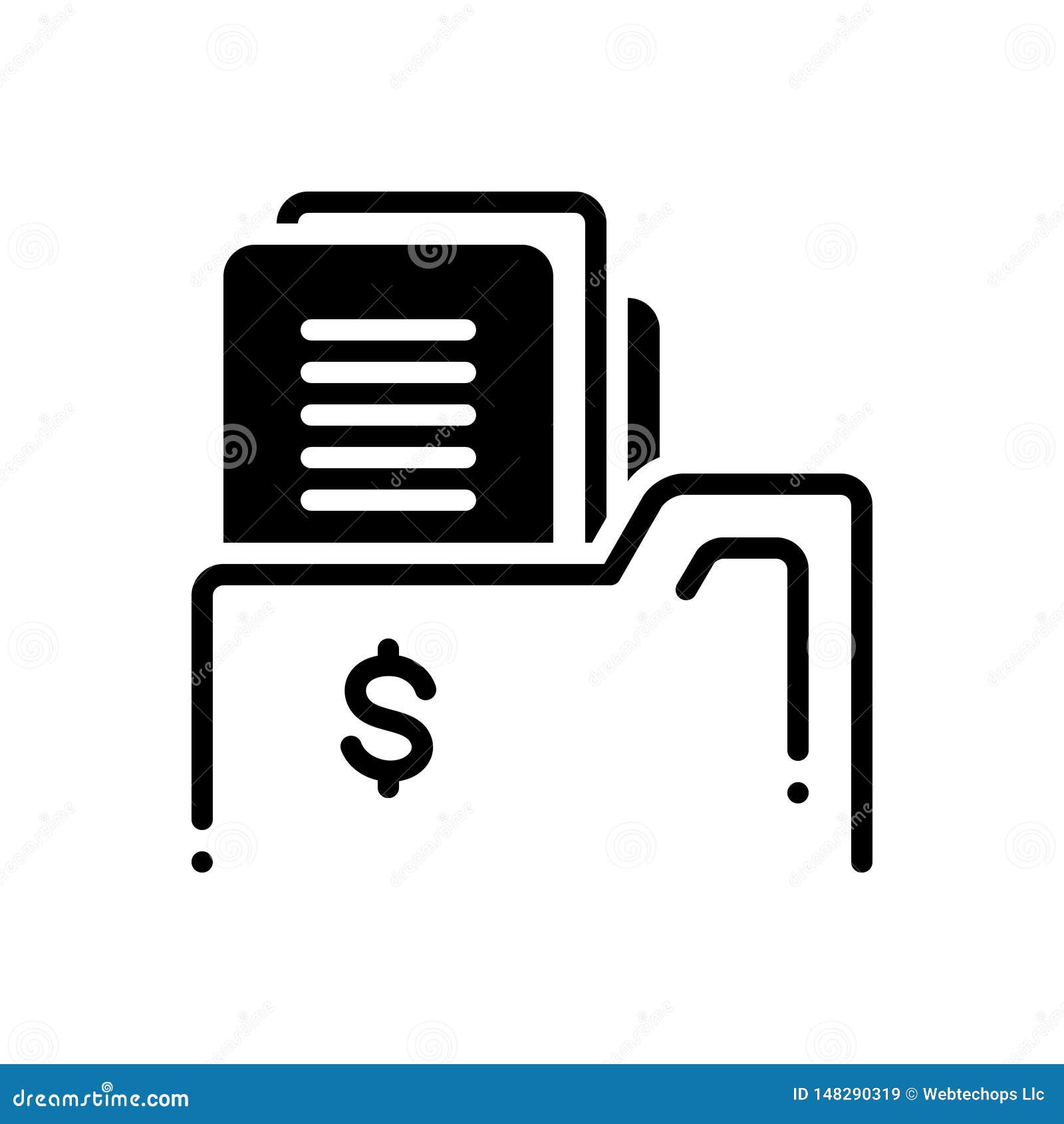 Black Solid Icon for Business Record, Storage and Document Stock Vector ...
