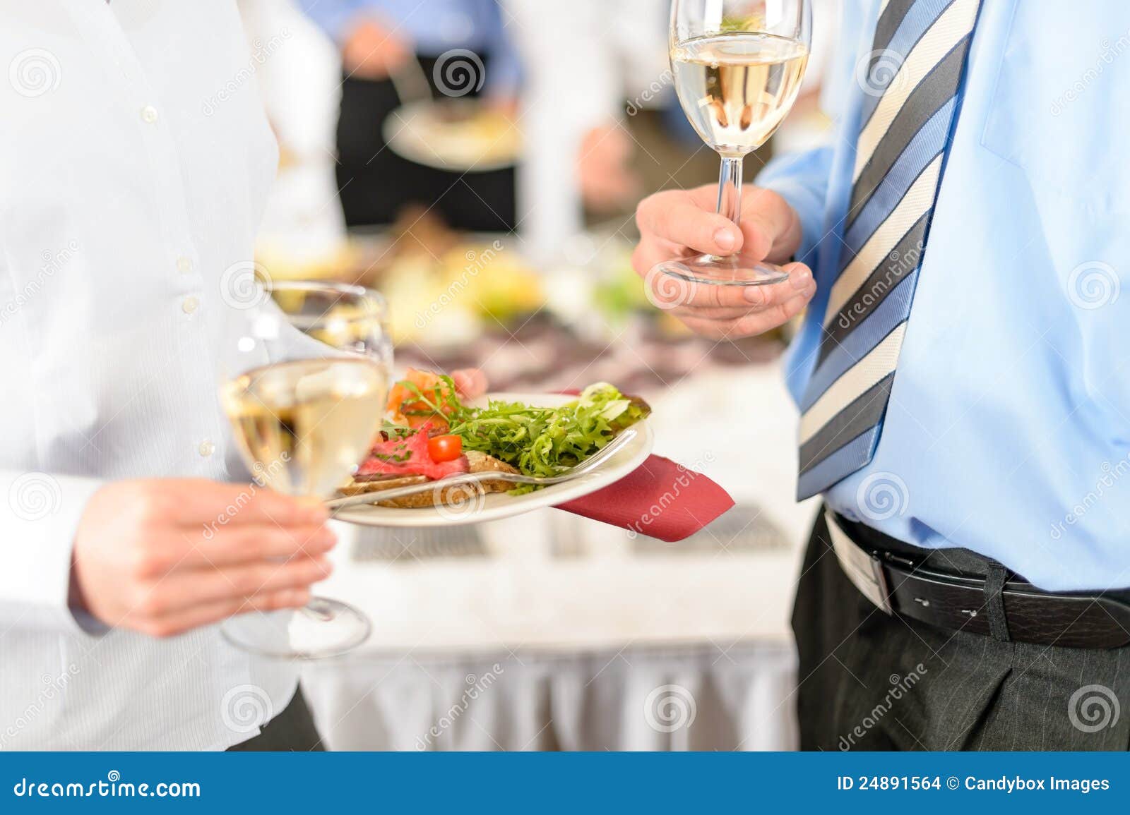 Business Refreshments Appetizer Plate and Wine Stock Photo - Image of ...