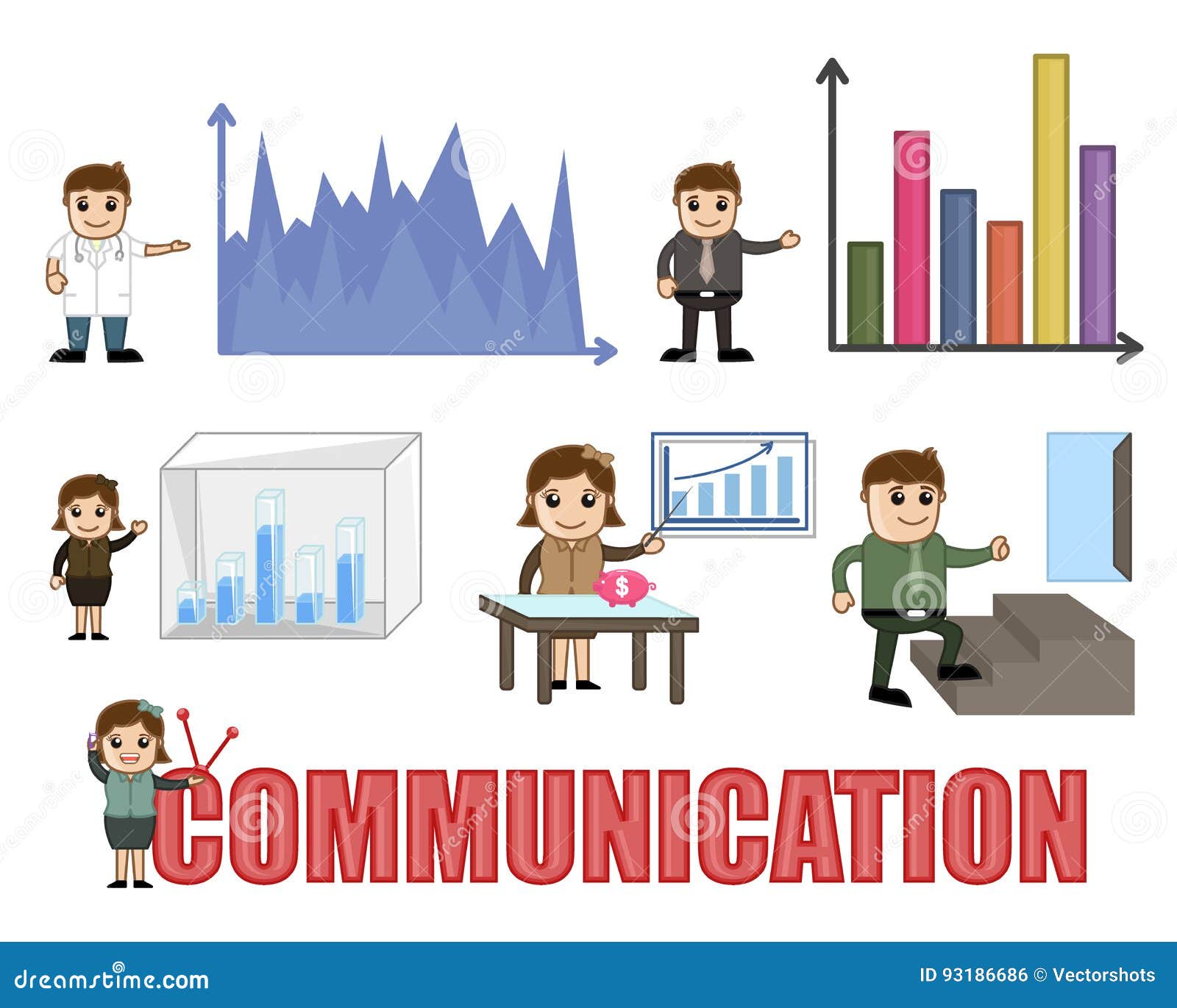 Business Related Cartoon Graphics Stock Vector - Illustration of growth ...