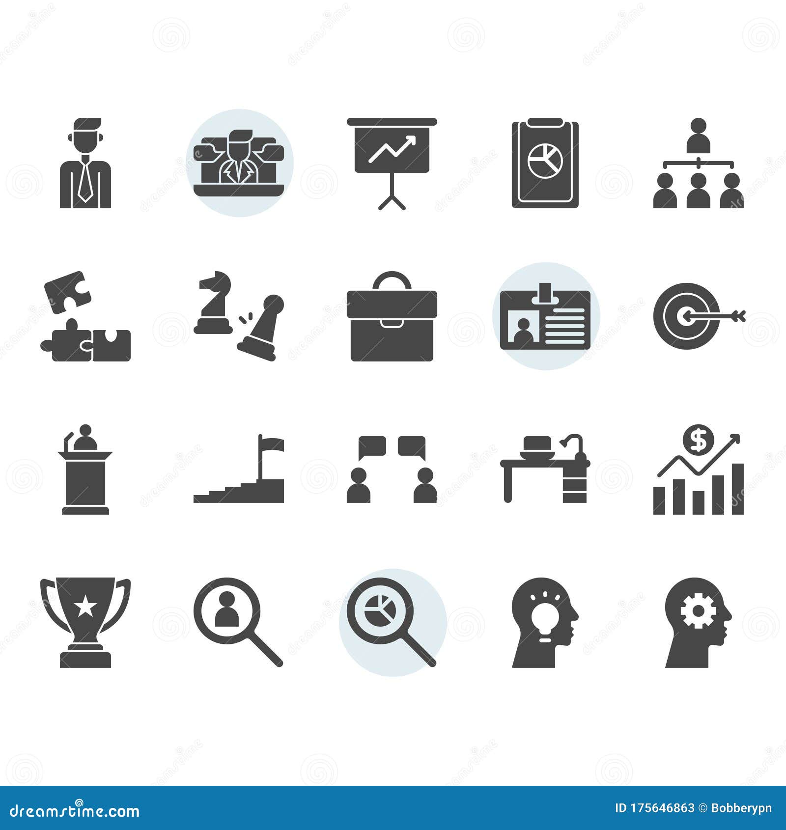 Business Related Icon and Symbol Set Stock Vector - Illustration of ...