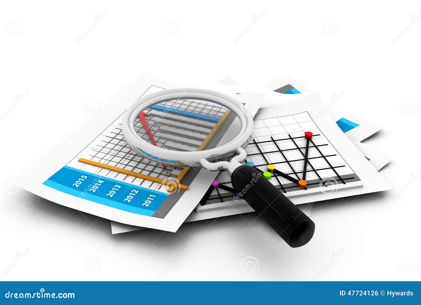 Business report analyzing stock illustration. Illustration of data ...
