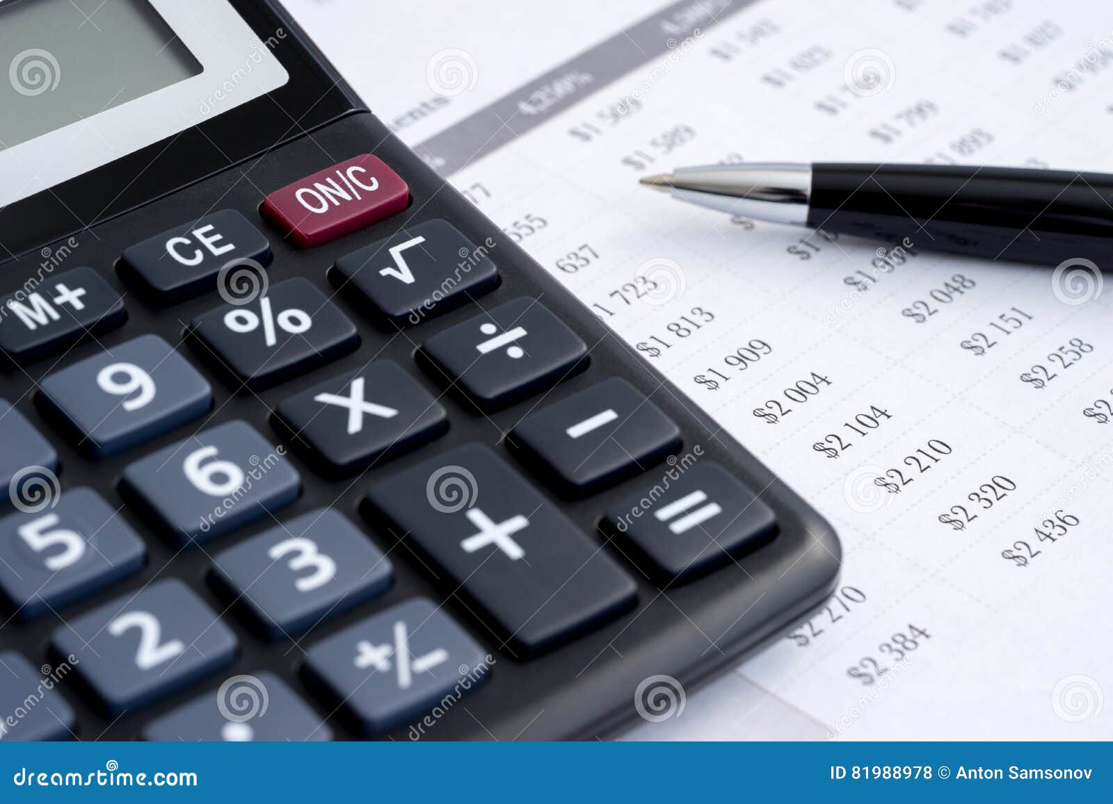 Business report calculator stock photo. Image of bank - 81988978