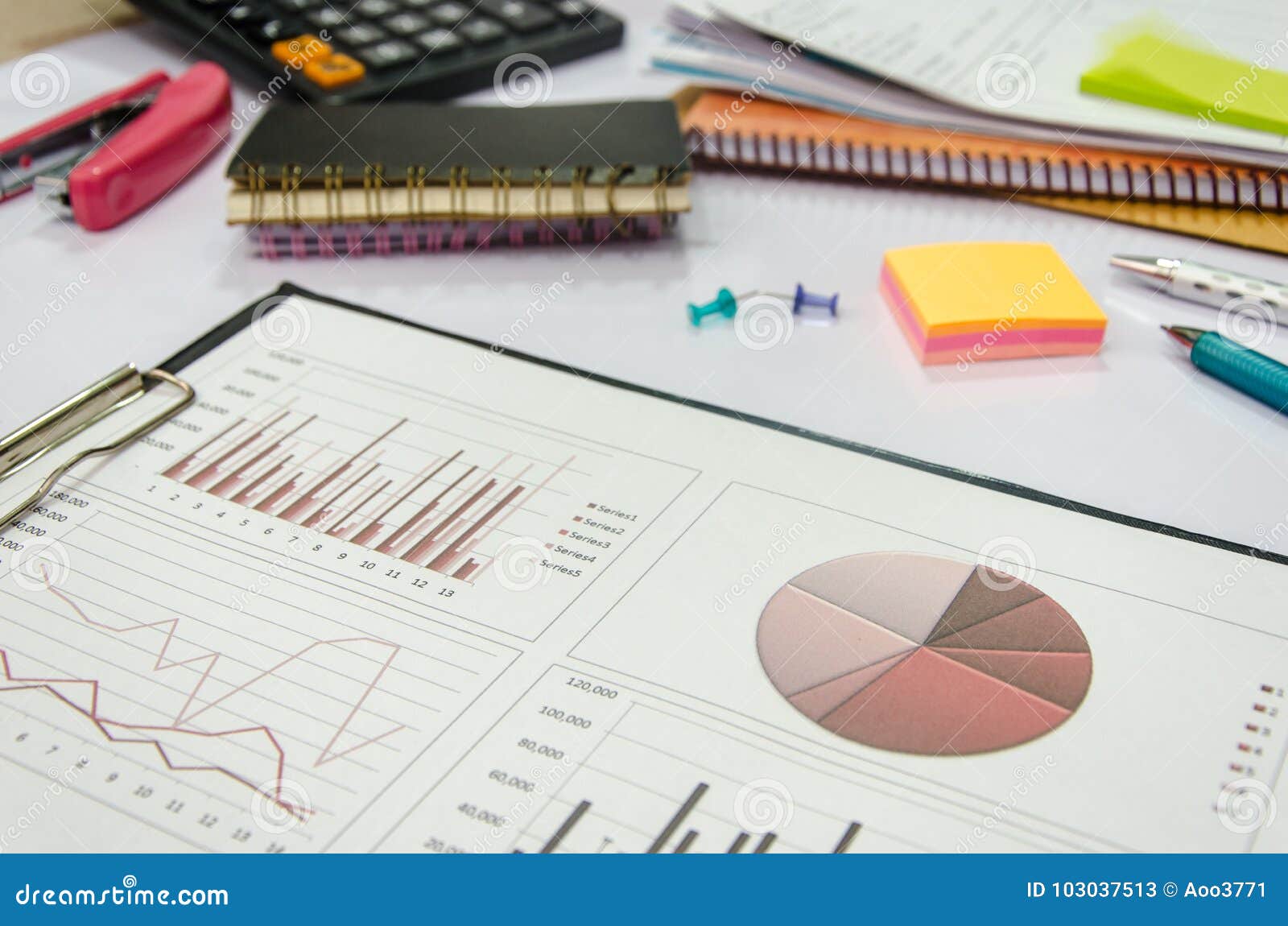 Business report and chart stock image. Image of information - 103037513