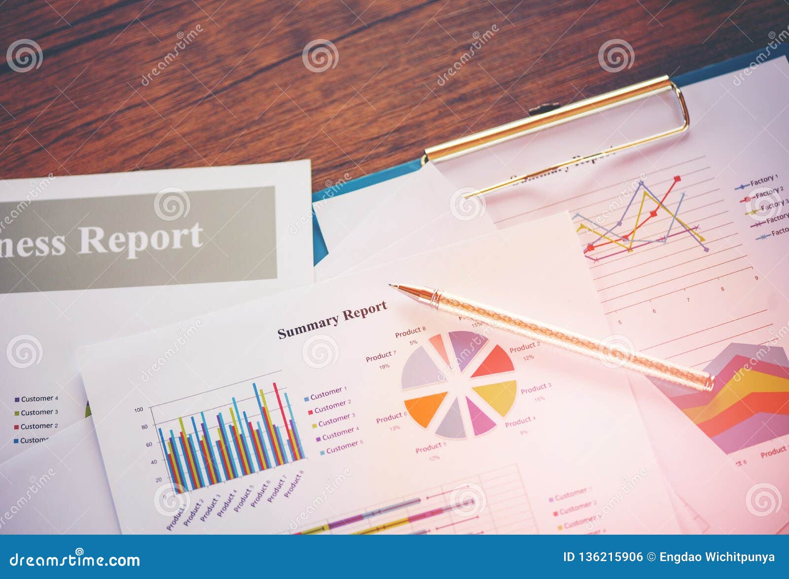 Business Report Chart Preparing Graphs Concept Summary Report in ...