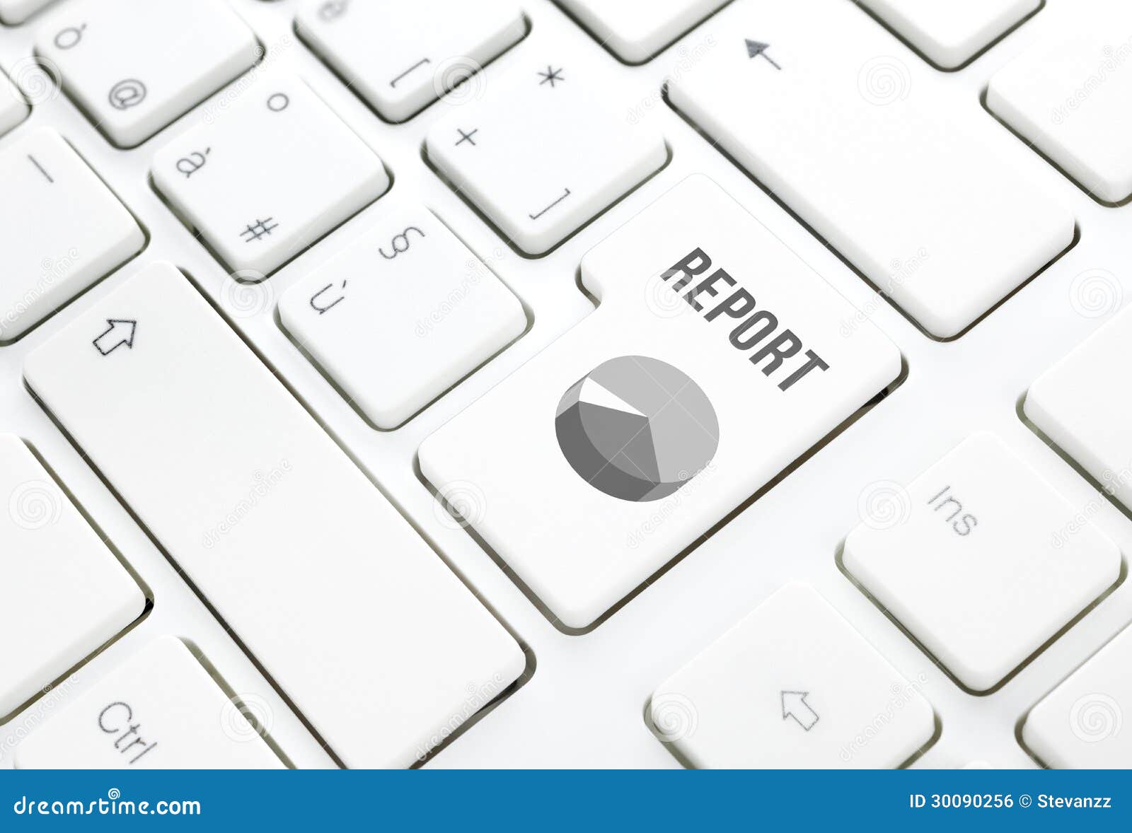 Business Report Concept. Area Chart Key on White Keyboard Stock Photo ...