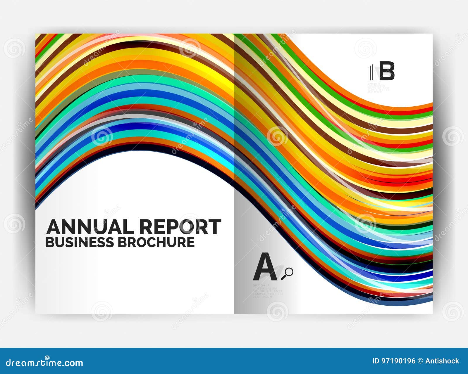 Business Report Cover Template Wave Stock Vector - Illustration of ...