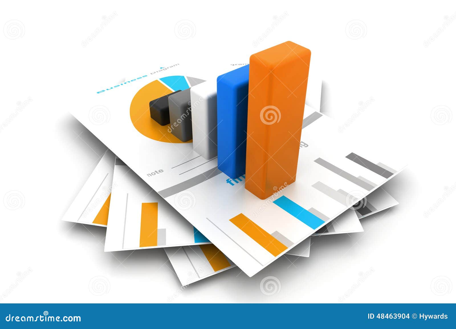 Business report and graph stock illustration. Illustration of improve ...