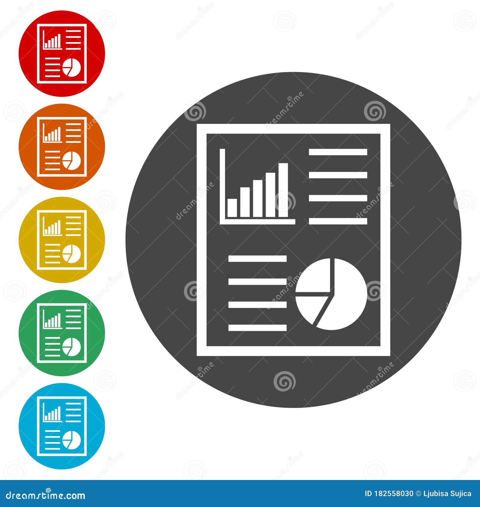 Business Report Icon, Business Graph and Documents Stock Vector ...