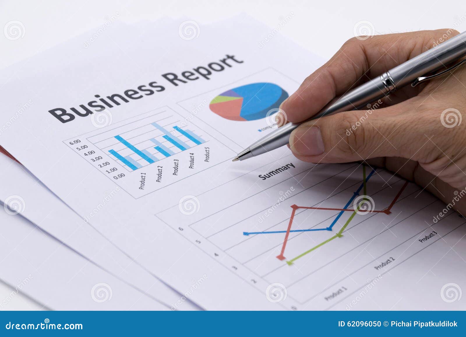Business Report and Man Hand. Stock Photo - Image of annual, banking ...