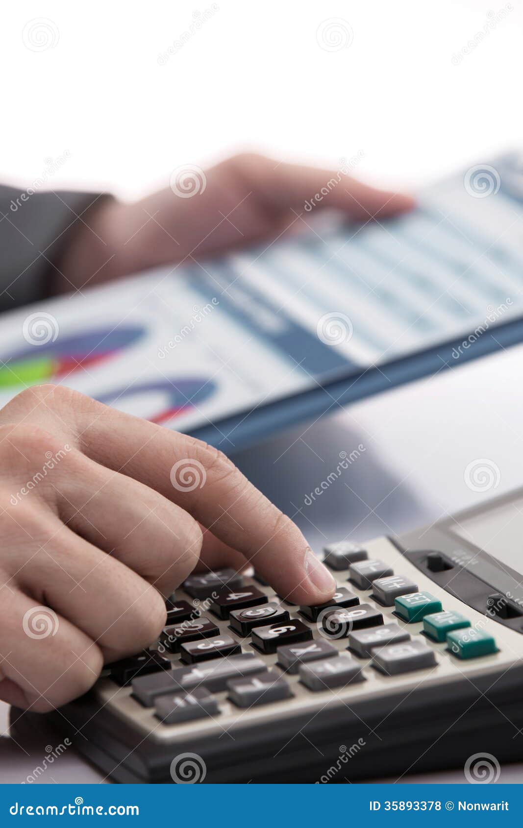 Business Report and Man Hand Stock Photo - Image of information ...