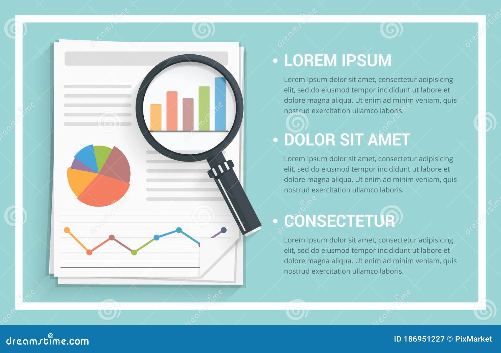 Business Report stock vector. Illustration of market - 186951227